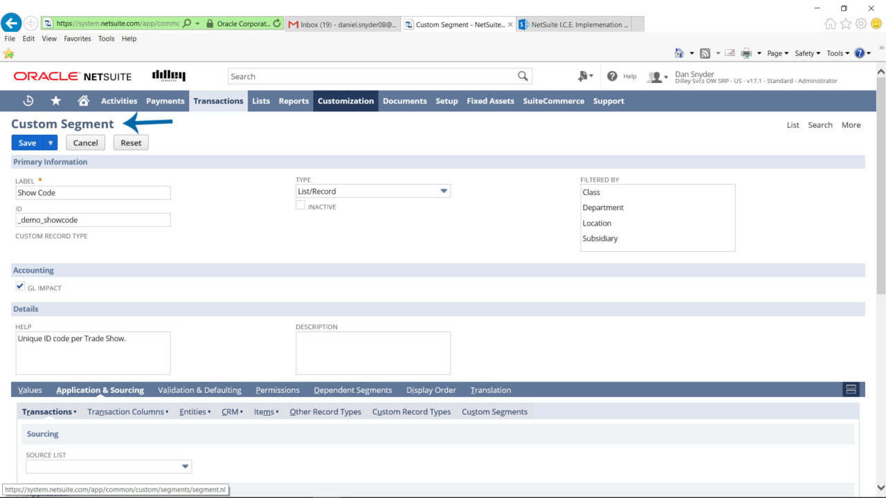 Applying Custom Segments to Transactions | Keystone Business Services